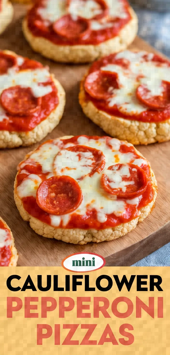 Mini Pepperoni Cauliflower Pizzas Recipe - tastebinder.com